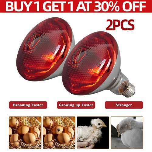 2PCS Red Bulb Animal husbandry Thermal Lamp Near-Infrared Livestock ...