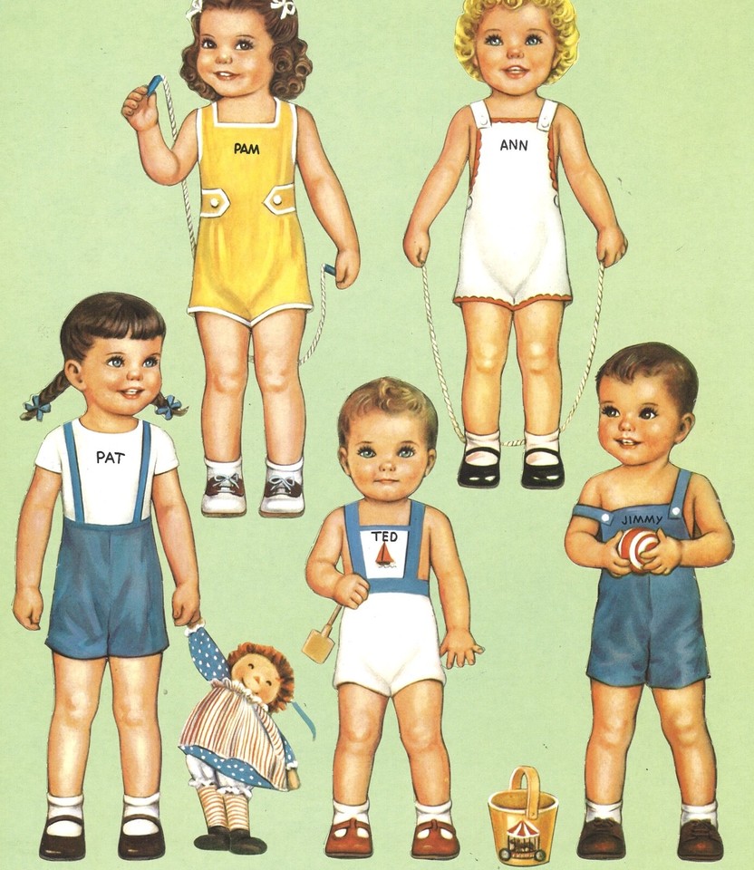 VINTAGE ORG 1940S NURSERY Q HOLDEN PAPER DOLLS RARE UNCUT LASER ...