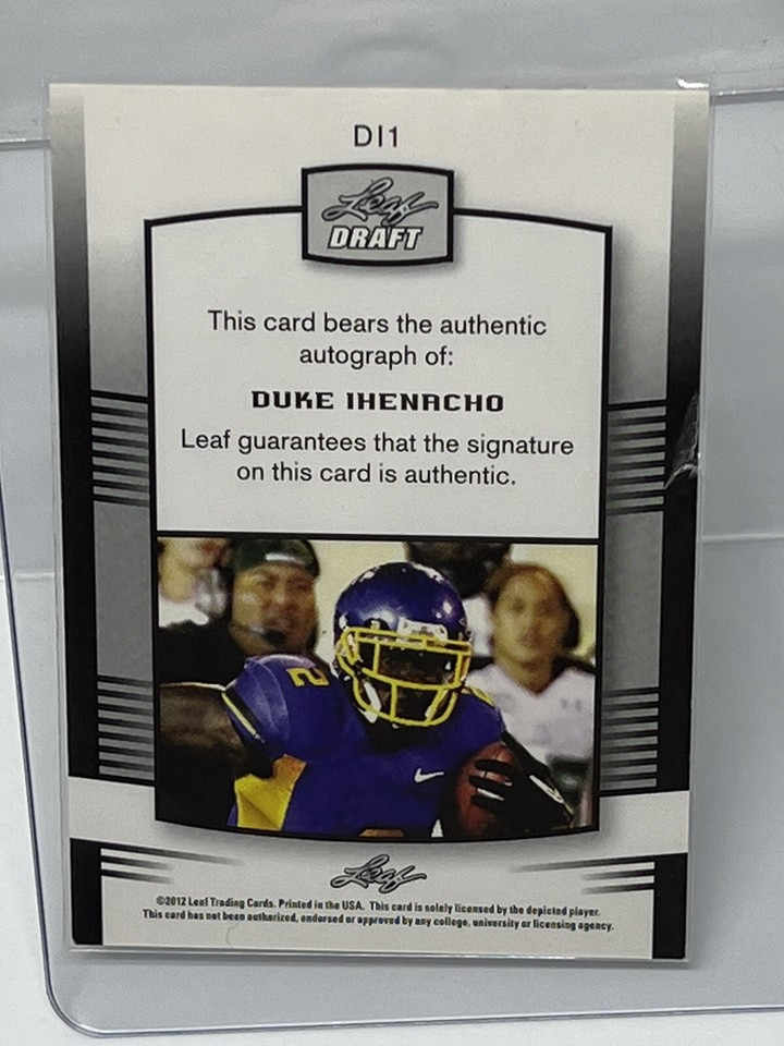 2012 Leaf Draft Autographs Blue #DI1 Duke Ihenacho Auto Denver Broncos | eBay