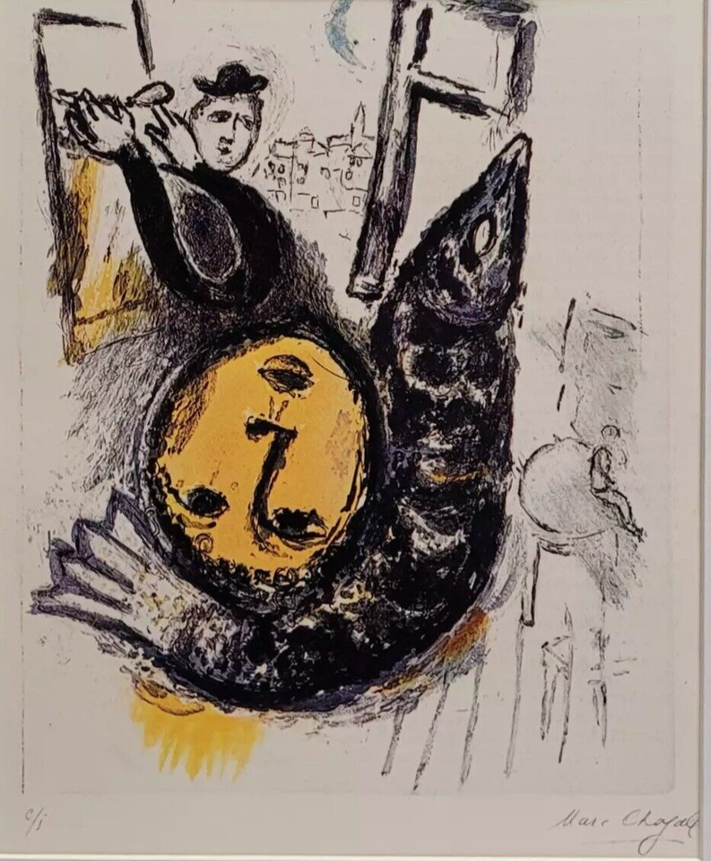 Marc Chagall 'The Bad Subjects' Vintage Print Plate Signed Framed ...