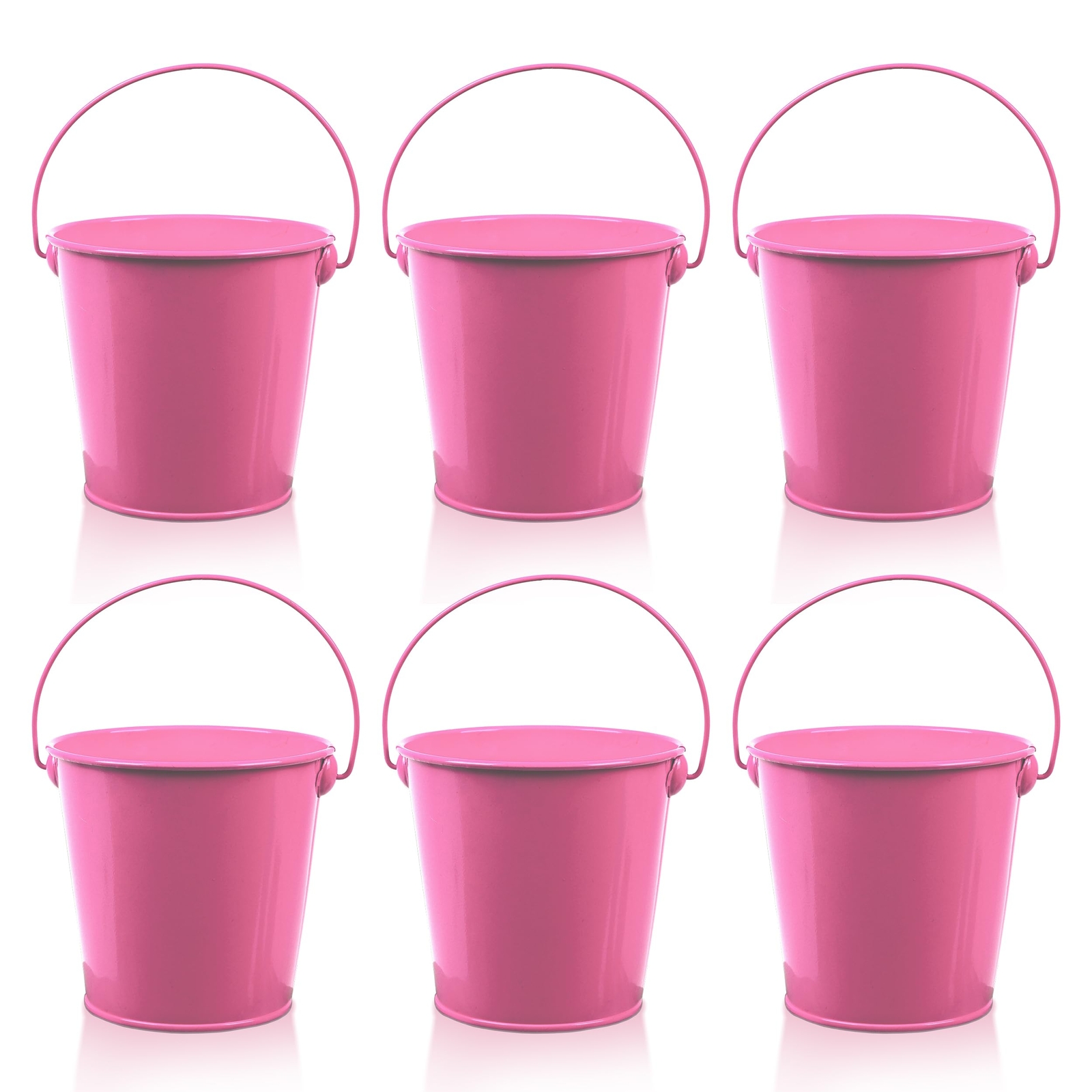 Small Metal Buckets with Handle 6 Pcs – Galvanized Bucket Leak Proof ...