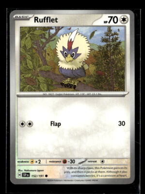 Pokemon Rufflet 152/191 Surging Sparks Non Holo Common 4 Card Lot | eBay