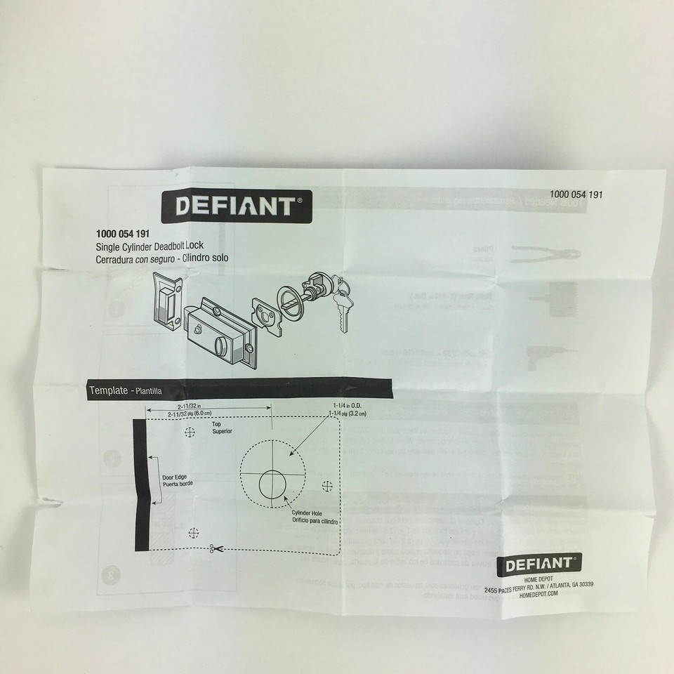 Defiant Single Cylinder Deadbolt Deadlock Nickel Entrance Door Lock (2 ...