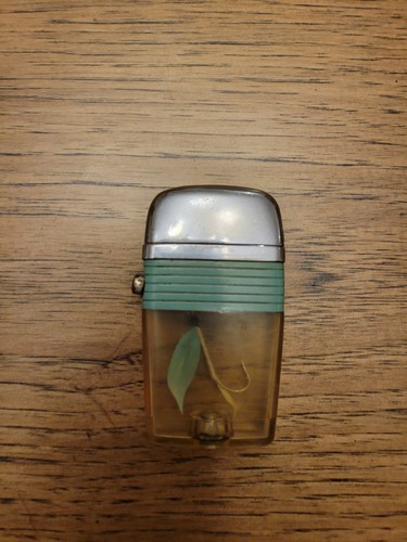 Vintage Scripto Vu Lighter FLY FISH HOOK Green UNTESTED Flint Sparks | eBay