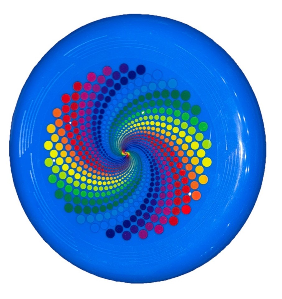 New! Frisbee Blue Spiral 9” Flying Disc Pet Athletic Sports Swirl-SHIPS ...