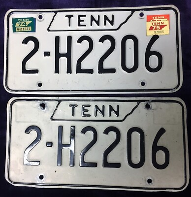 Vintage Tennessee License Plates Pair 2 - H2206 | eBay