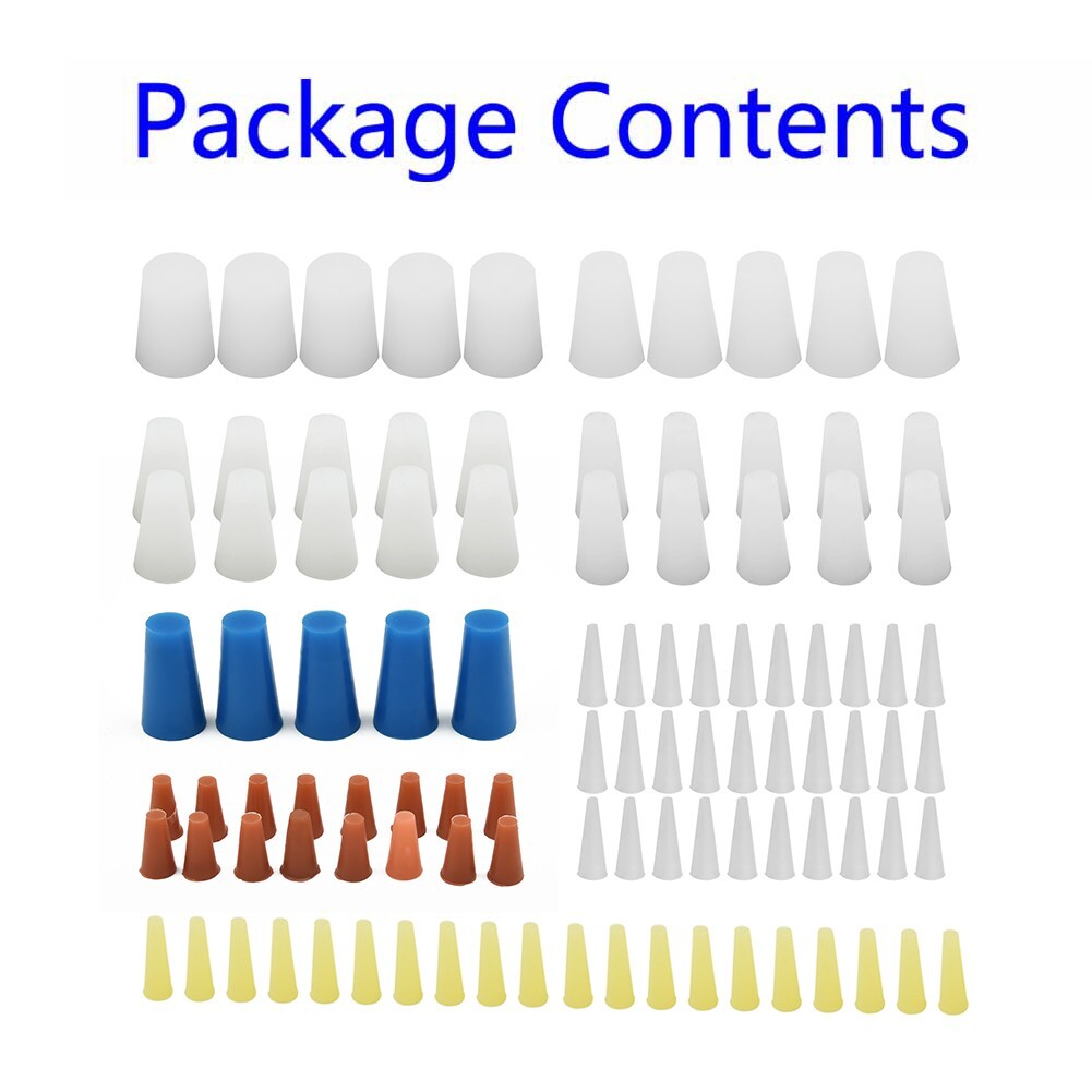 High Temp Silicone Cone Plugs For Scientist Lab Shop 100Pcs/Set ...