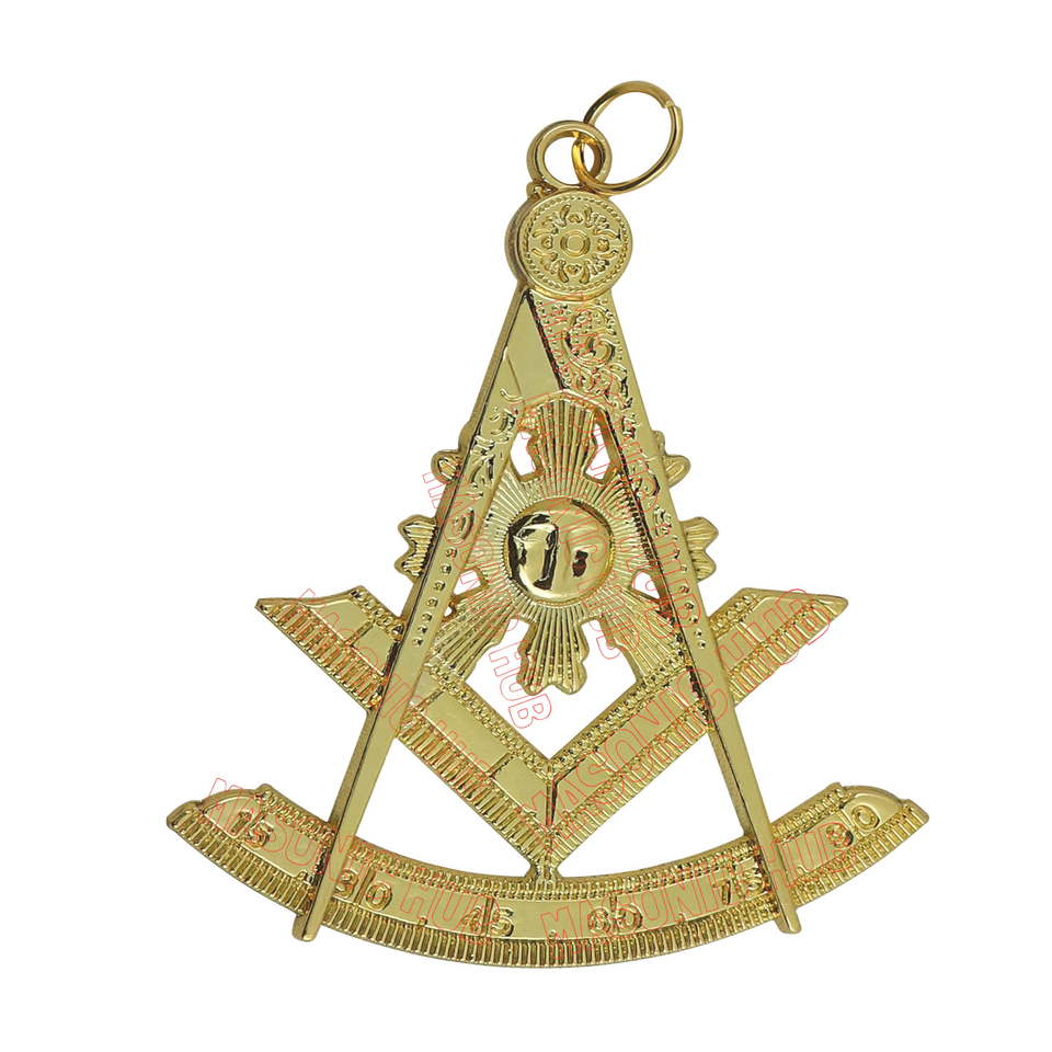 Masonic Past Master Chain Collar & Jewel Navy Blue Velvet w/ Rhinestone ...