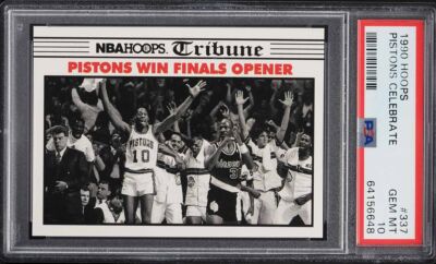 1990 Hoops #337 Detroit Pistons Celebrate PSA 10 GEM MINT | eBay