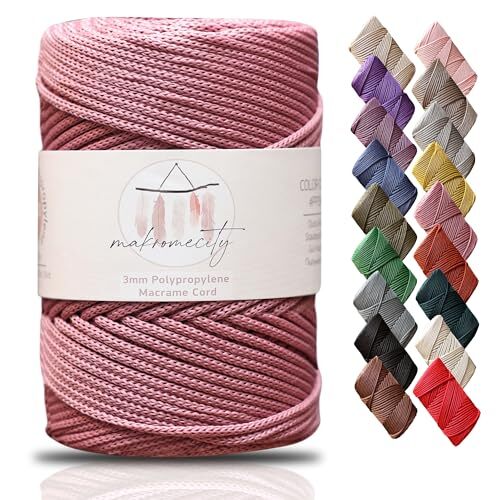 , Premium Polyester Macrame Cord 3mm x 131 Yards (394 feet) 1 Skein ...