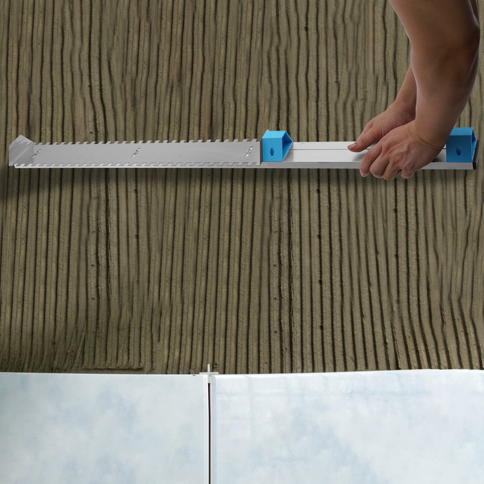 24 in Wall Tile Leveling Tool Square Notch Tiling Masonry Hand Trowel 2 ...