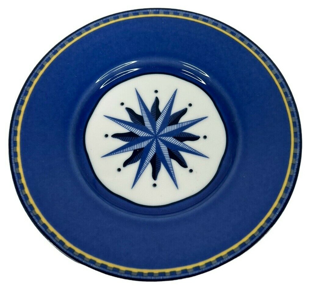 Williamsburg Victoria Beale Blue Star Bread Plate or Saucer Crafts 6 1/ ...