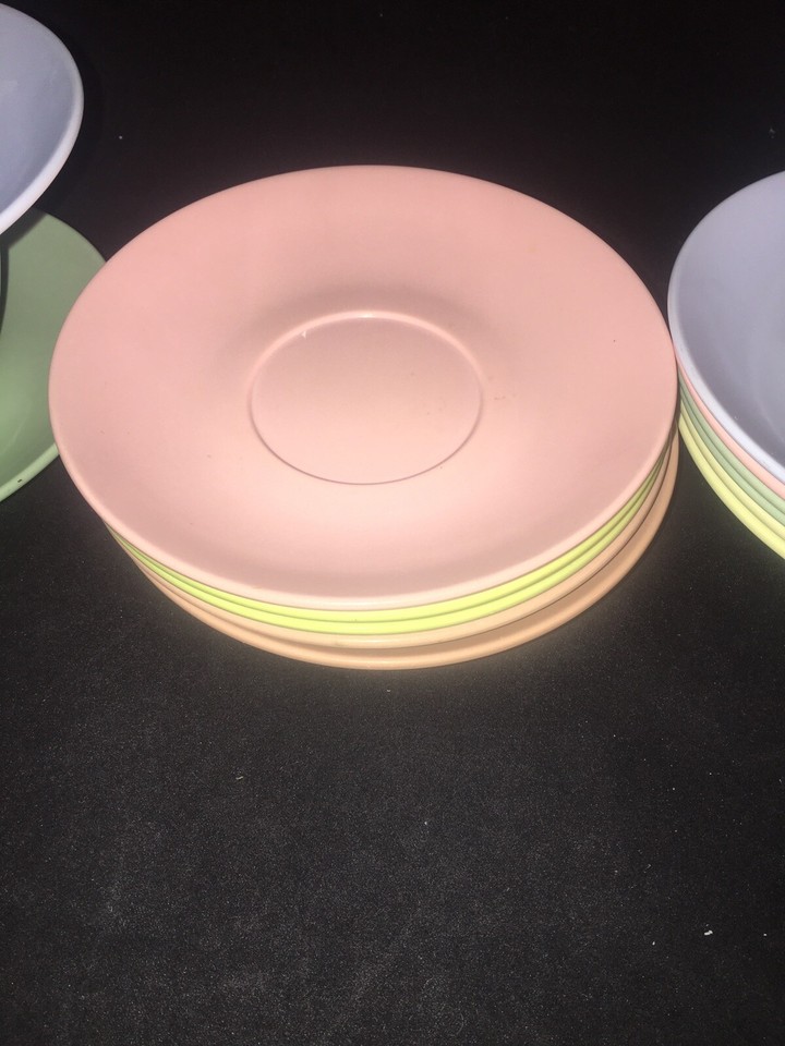Mallo Ware Melamine 13 Pastel Saucers #55 plus 3 Cups # 37 | eBay