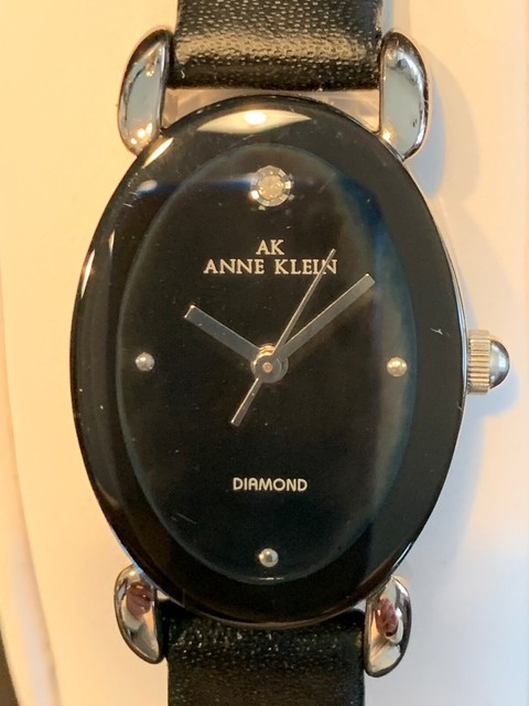 Anne Klein Watch Women’s 10/8539 Y121e Diamond Quartz Black Silver ...