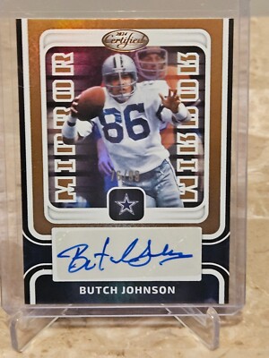 2024 Panini Certified Butch Johnson Auto Autograph #76/99 Mirror Bronze ...