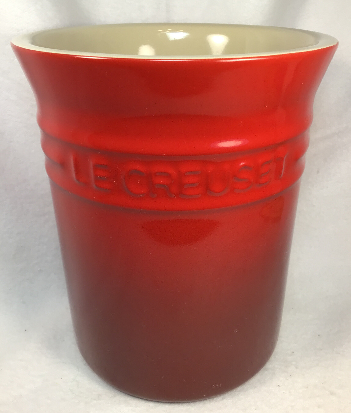 Le Creuset 6" Cerise Red Stoneware Utensil Small Crock Holder Jar | eBay