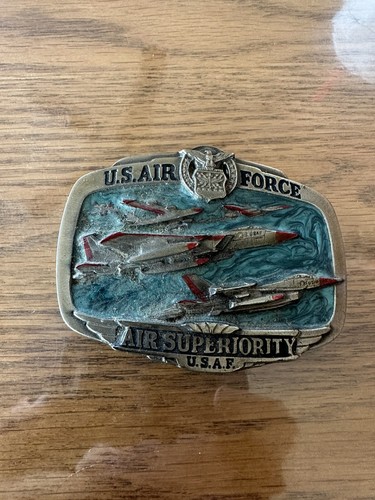 US Air Force Belt Buckle Military Fighter Pilot Jet Planes Vtg 80s ...