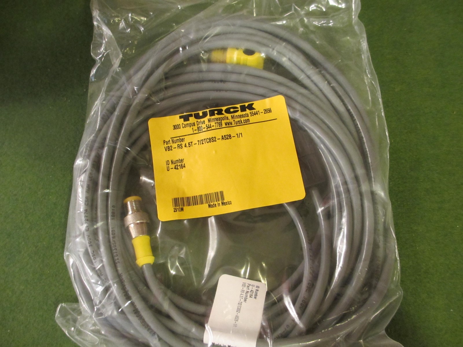 Turck VB2-RS 4.5T-7/2TC8S2-A528-1/1 Cordset, U-42164 | eBay