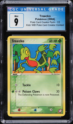 CGC 9 Treecko Illustration WB 1 Poke Card Creator Pack Promo English ...