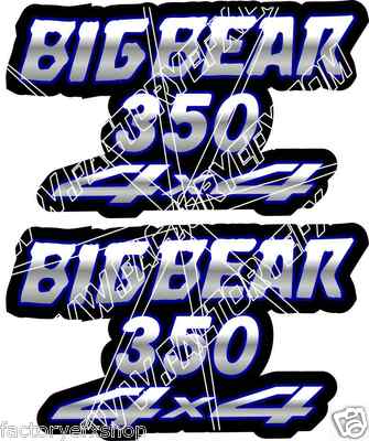 Big Bear 350 4x4 Blue Gas Tank Graphics Decals Sticker Atv Quad 400 500 ...