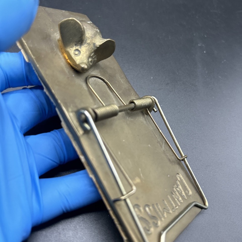 Vintage Solid Brass Cant Miss Rat Mouse Paper Clip Desk Decor ...