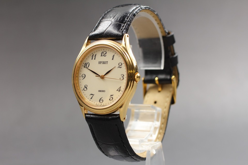 [Near MINT] SEIKO Spirit 7N01-6370 27mm Gold Dial Quartz Men's Watch ...