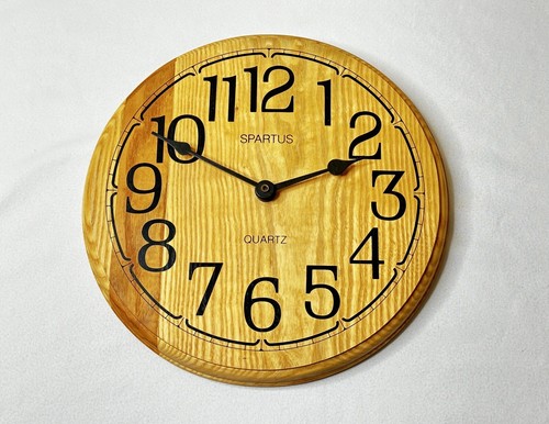 Vintage Spartus Quartz Wooden Wood Wall Clock Made in USA 10" - WORKS ...