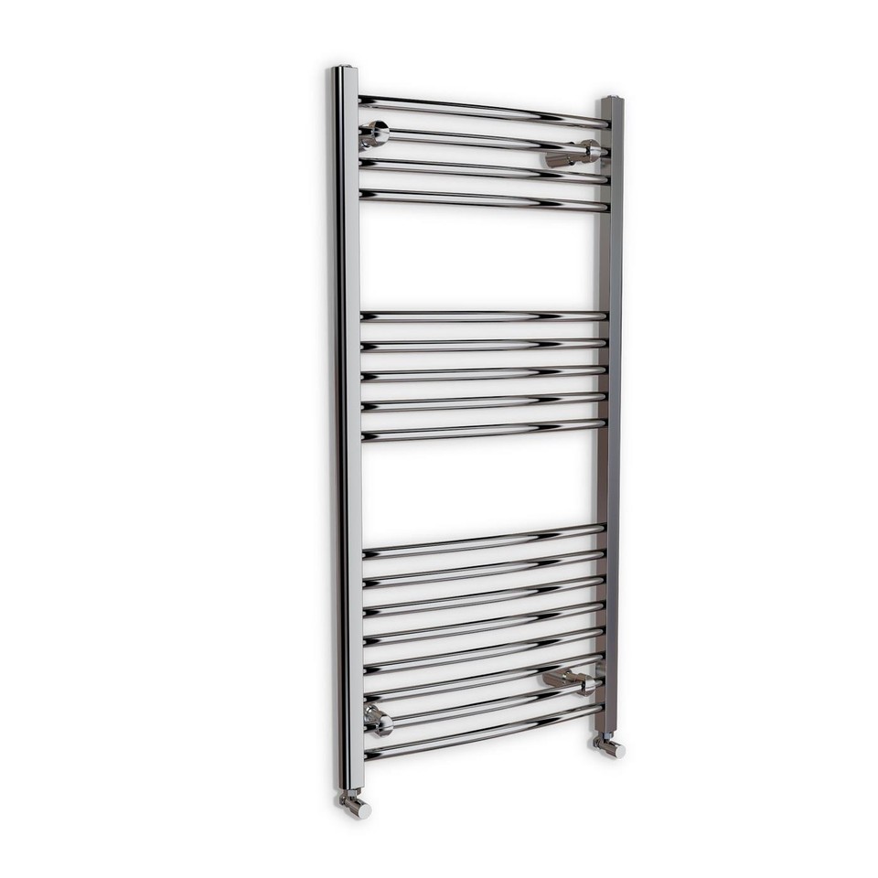 Bathroom Heated Towel Rail Radiator Ladder Curved Chrome 1200 x 600 ...