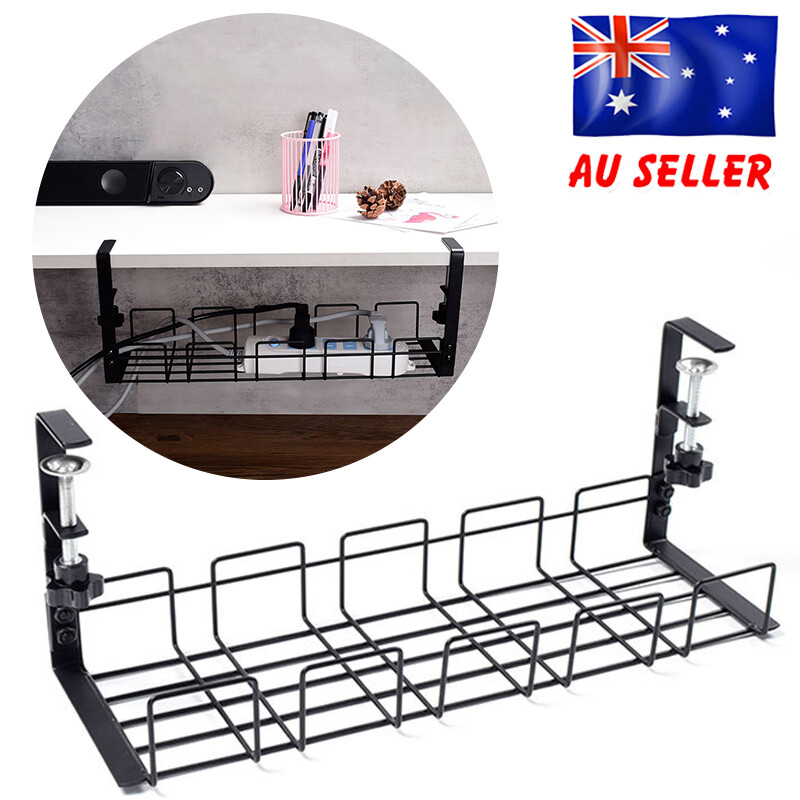 Under Desk Cable Management Tray Hide Wire Organizer Cord Line Basket ...