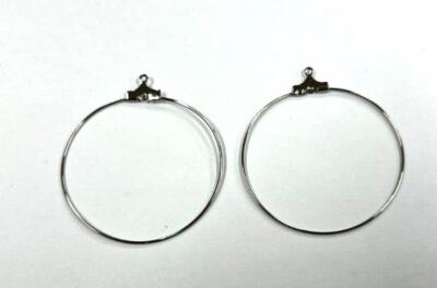 Bulk 4pcs Hoop Wire Earring Component Nickel Plated Size 40mm Opens to ...