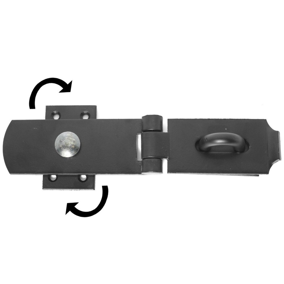 Swivel Security Long Reach Hasp & Staple Padlock Catch QUALITY Black ...