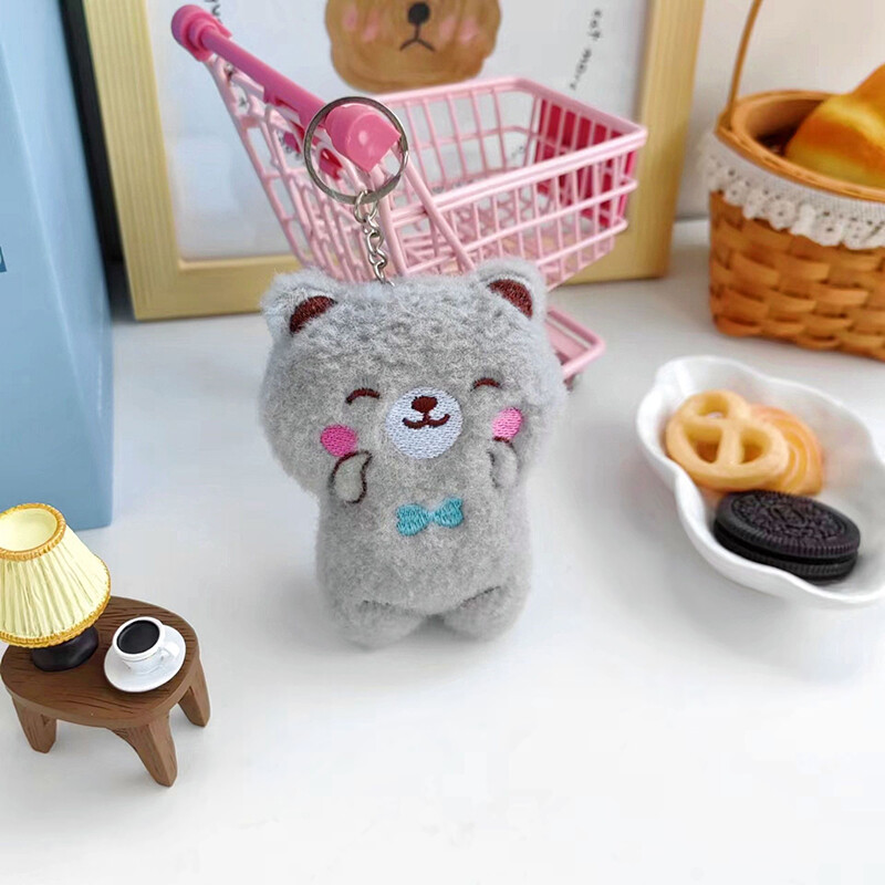 10.5cm Soft Cartoon Pinch Face Bear Pendant Doll Plush Pendant Keychain ...