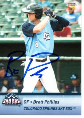 Brett Phillips 2018 Colorado Springs Sky Sox Autographed Signed Card | eBay