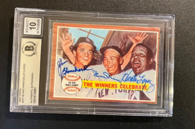 1962 Topps Johnny Blanchard, Bud Daley, Hector Lopez Signed Beckett ...