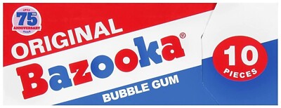 Throwback Original Bazooka Bubblegum 10 Pieces Pack American Bubble Gum ...