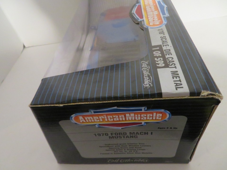 American Muscle UnRestored #4 1970 Ford Mustang Mach 1 Blue 1:18 Scale ...