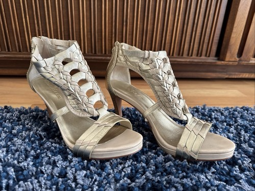 Women’s Cole Haan NikeAir Heels Gold And Beige Size 7.5B | eBay