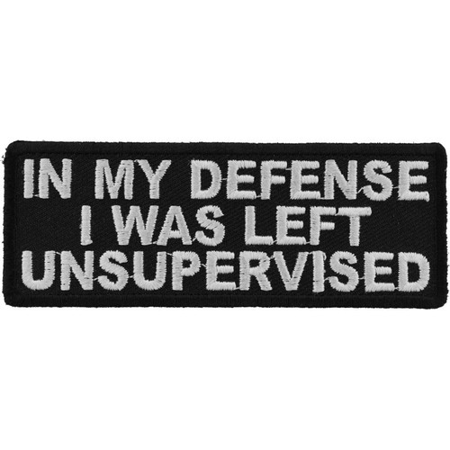 In My Defense I Was Left Unsupervised Embroidered Sew On Iron On Funny Patch | eBay