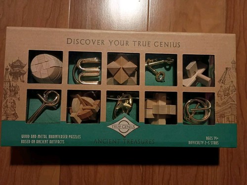 TRUE GENIUS 10 Wood And Metal Brainteaser Puzzles Curated Collection | eBay