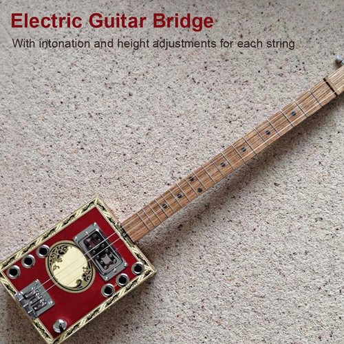 3 String Cigar Box Parts Electric Hardtail Guitar Bridge Tailpiece Top ...