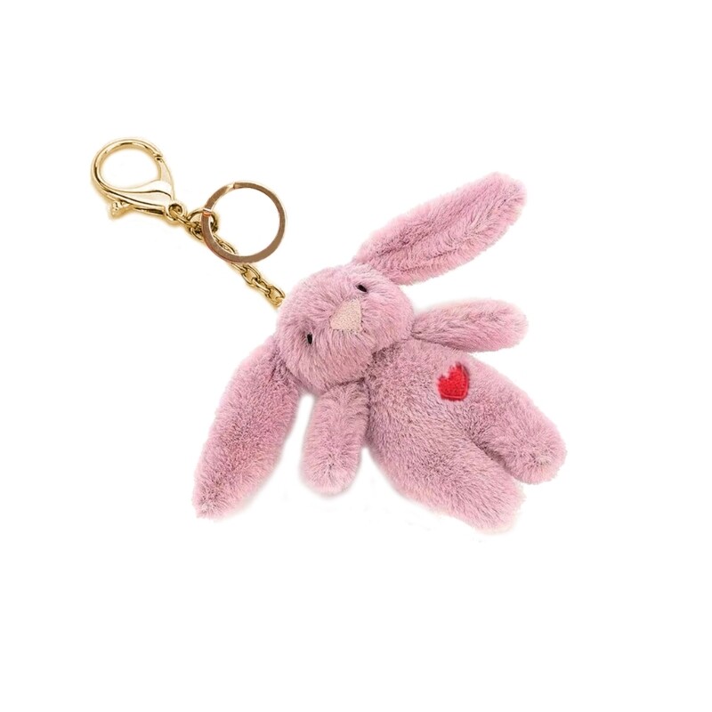 Pink Heart Keychain Children Bag Decoration Plush Pendant | eBay