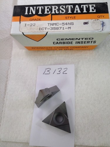 5 NEW INTERSTATE TNMC-54NG .250" CARBIDE GROOVING INSERTS. GRADE I-22 ...