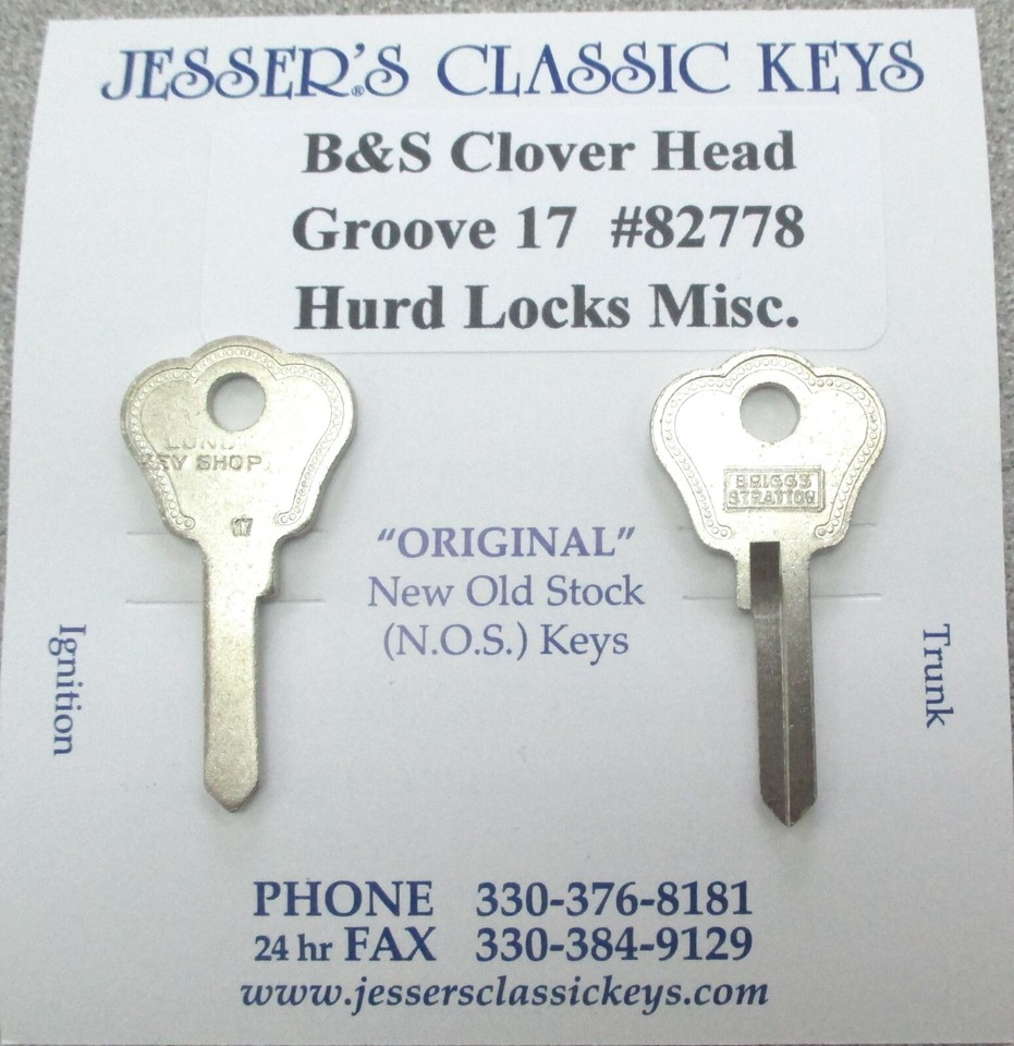 NOS Briggs & Stratton GV-17 Clover Head Keys #82778 Hurd Locks 1941 ...
