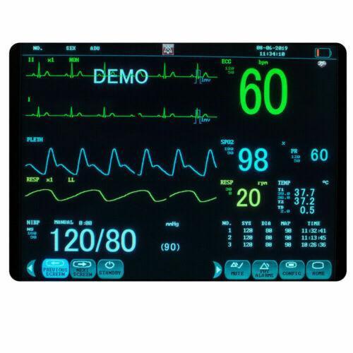 Color LED 12'' 6-Parameter Patient Monitor(SpO2,PR,NIBP,ECG,RESP,TEMP ...