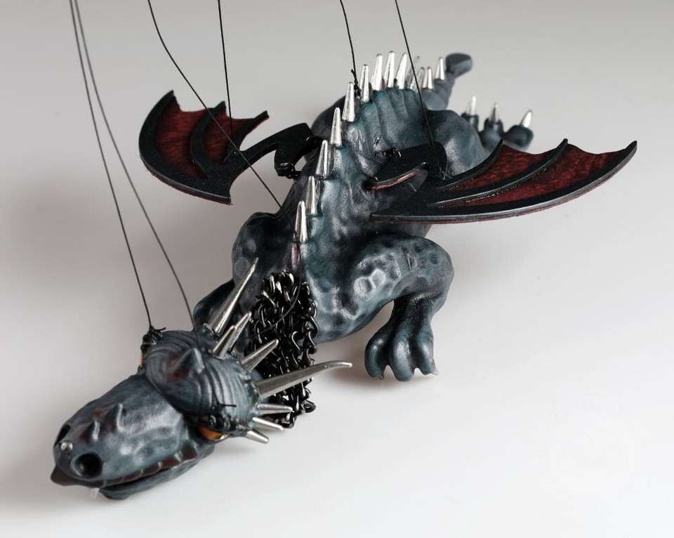 Scary dragon marionette puppet - handmade in the Czech Republic | eBay