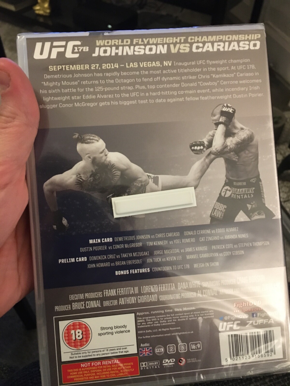 UFC 178 - Johnson Vs Cariaso - Extended Edition (DVD, 2015) for sale ...