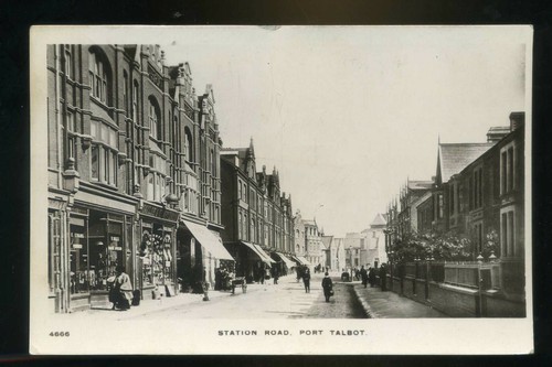 PORT TALBOT Station Road with Shops / Houses / people RP | eBay UK
