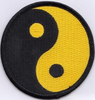 Black & Yellow Ying Yang Patch, Ying Yang Patches, Funny Biker Patches ...