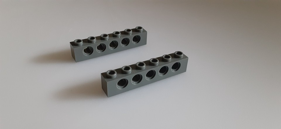 Lego Parts-Technic, Brick 1x6 With Holes (#3894) - Dark Bluish Gray ...