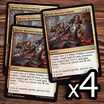 4x Heroic Reinforcements - Near Mint - Foundations - Magic the ...